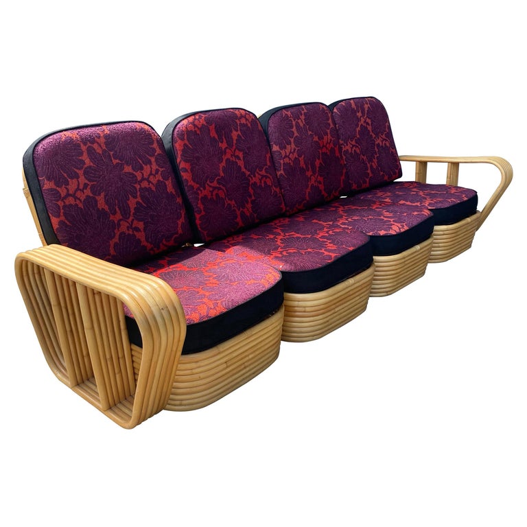 6 Band Bamboo 4-Piece Sectional Art Deco Style For Sale at 1stDibs