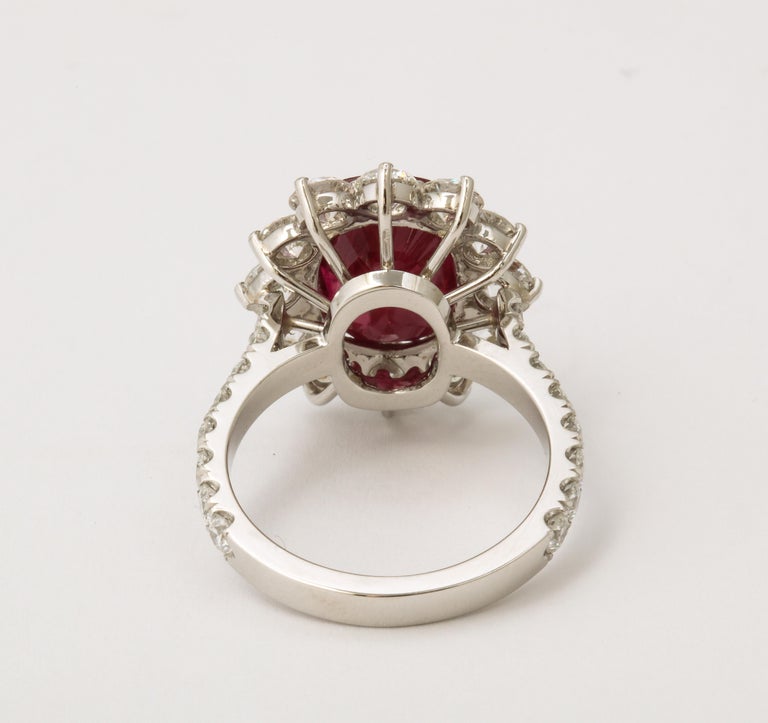 6 Carat Burma Ruby and Diamond Ring For Sale at 1stDibs