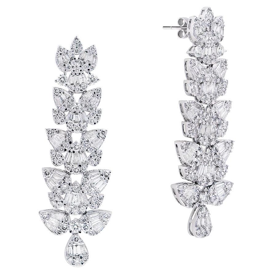 3 Carat Combine Mix Shape Diamond Hanging Earrings Certified For Sale ...