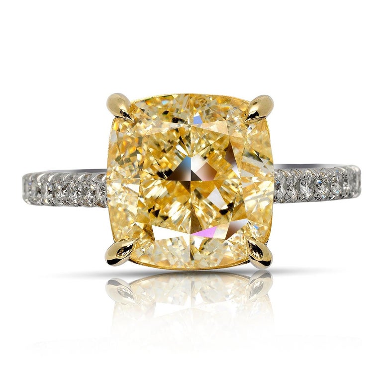6 Carat Cushion Cut Diamond Engagement Ring GIA Certified W to X Range ...