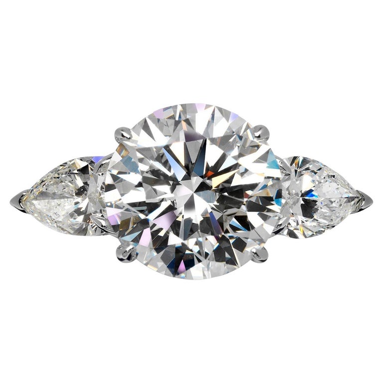 6 Carat Round Cut Diamond Engagement Ring GIA Certified H VS1 For Sale ...