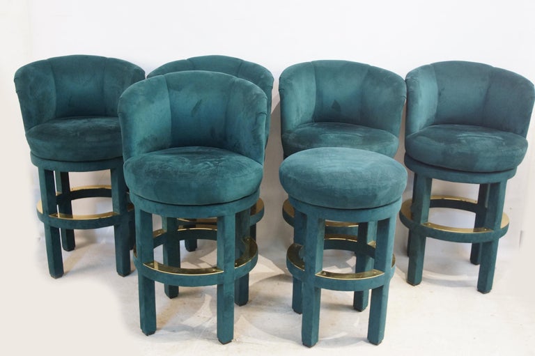 6 Custom Upholstered Bar Stools at 1stDibs | custom upholstered counter ...
