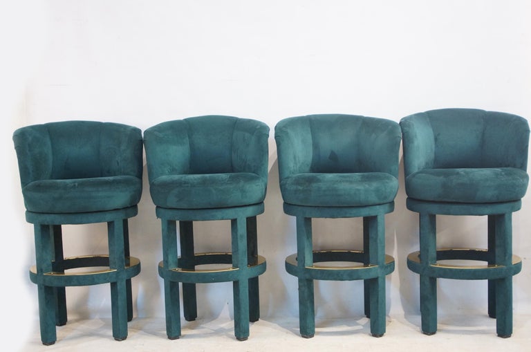 6 Custom Upholstered Bar Stools at 1stDibs | custom upholstered counter ...