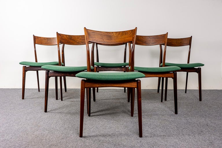 6 Danish Rosewood Dining Chairs, by HP Hansen For Sale at 1stDibs