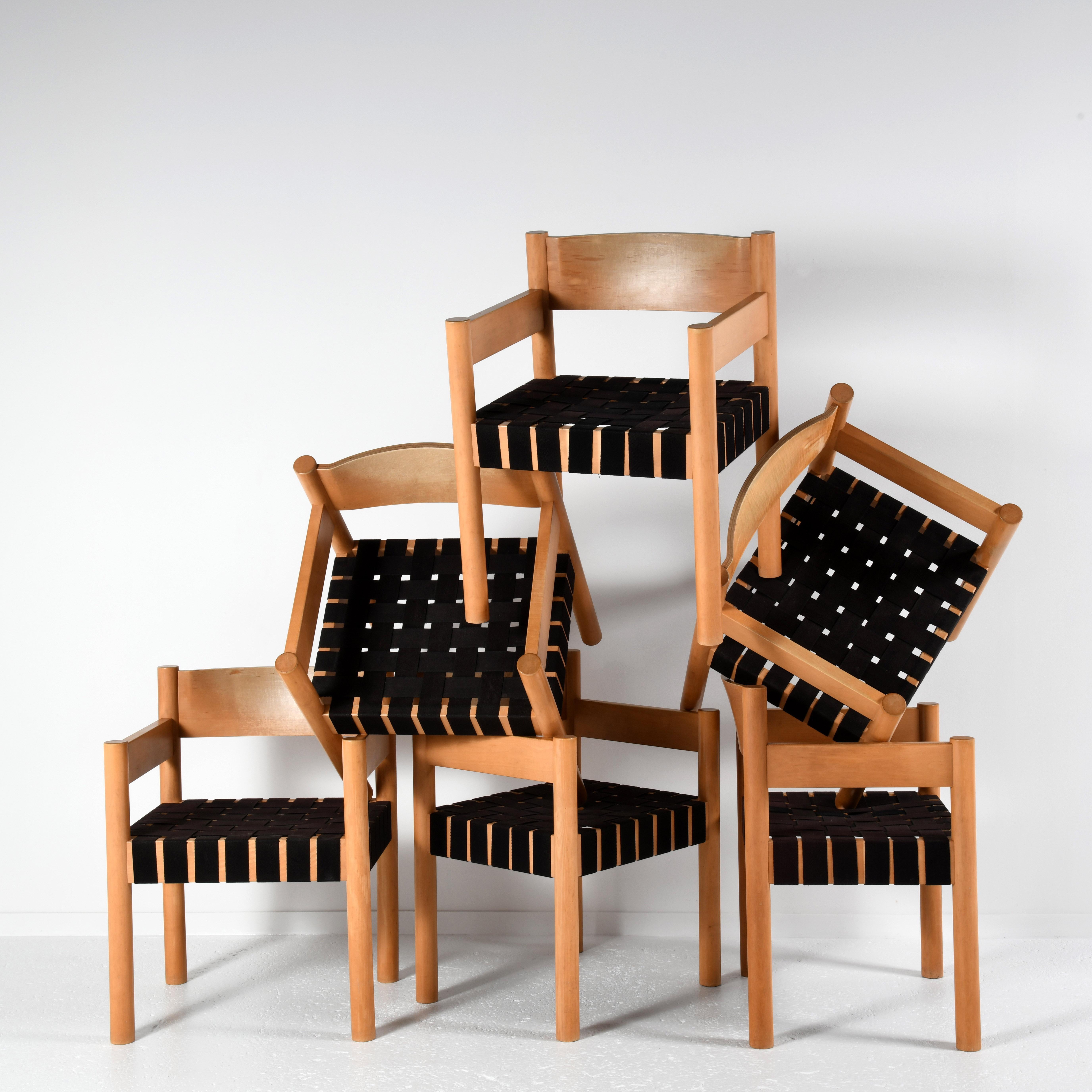 6 danish vintage chairs, designed in the 70s by Friis and Moltke ...