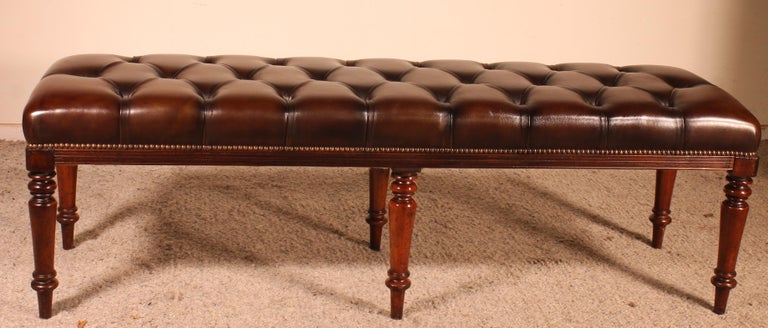 Bench from England Mahogany from the 19th Century Covered with Brown ...
