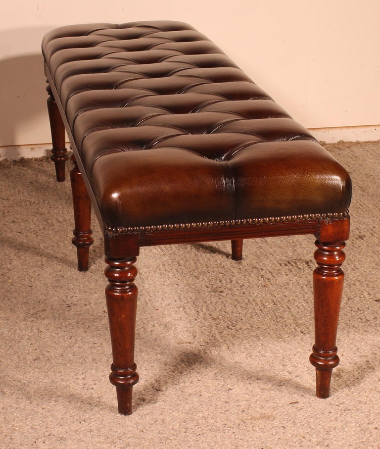 Bench from England Mahogany from the 19th Century Covered with Brown ...