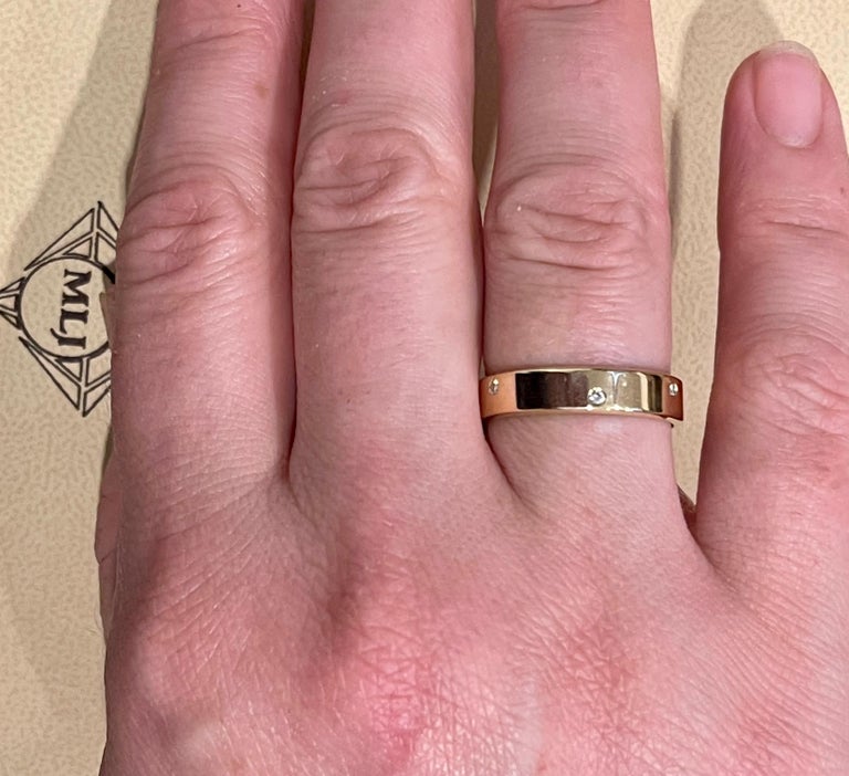 6 Flush Set Bezel Diamond Eternity Wedding Band in 14 Karat Yellow Gold ...