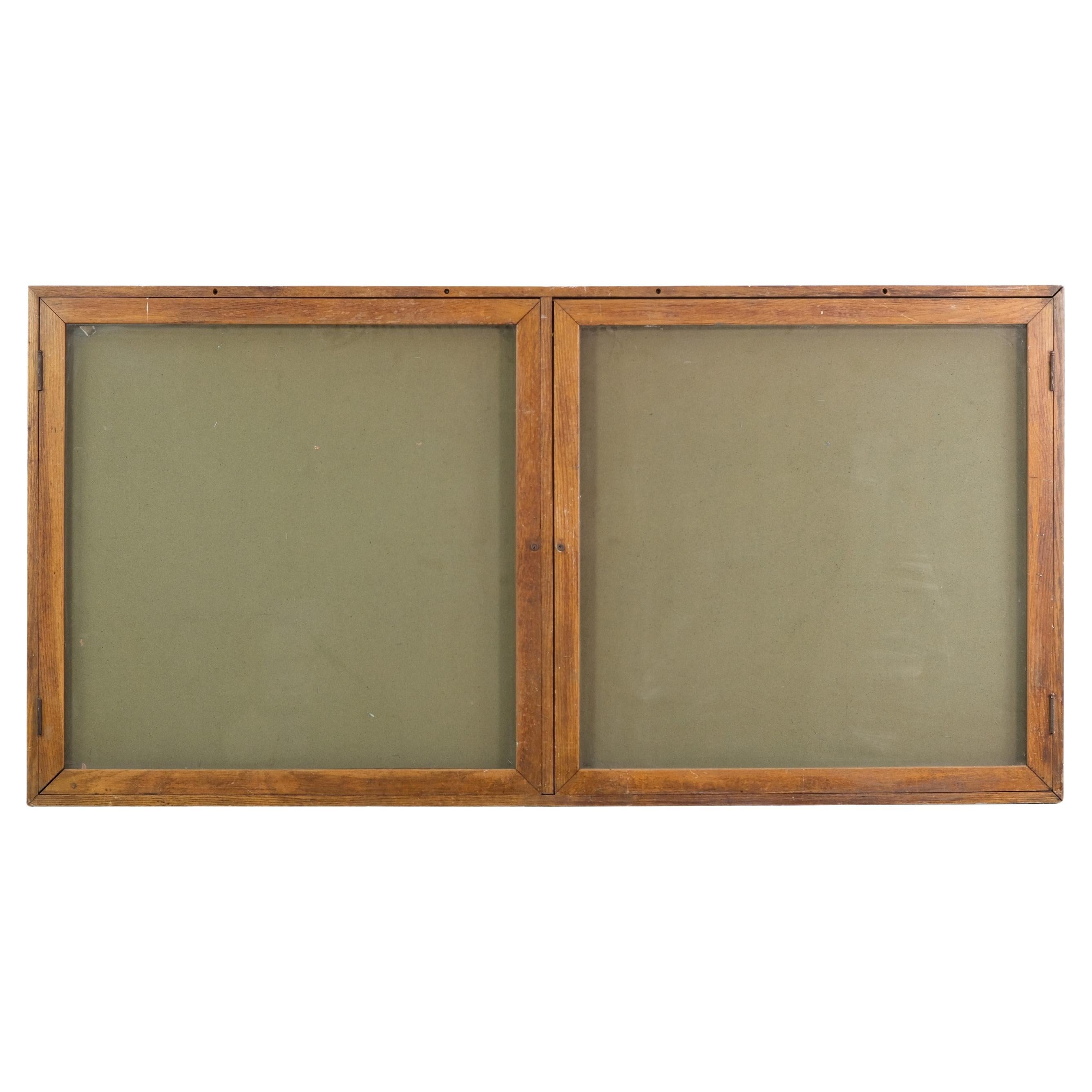 Antique Oak Display Case with One Shelf and Curved Glass Front at 1stDibs