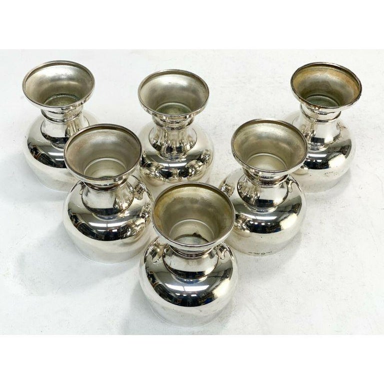 6 Guscelli and Passeri Italian Sterling Silver Gold Wash Beakers Fi 283 ...