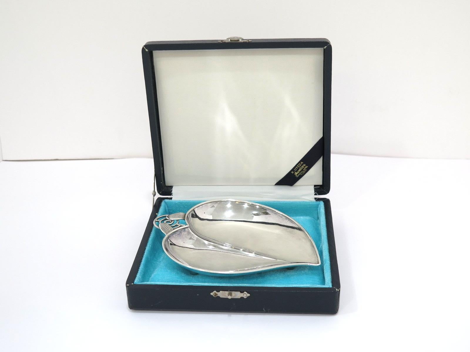 950 Silver K. Uyeda, Japan Antique Leaf-Shaped Candy Nut Dish For Sale ...