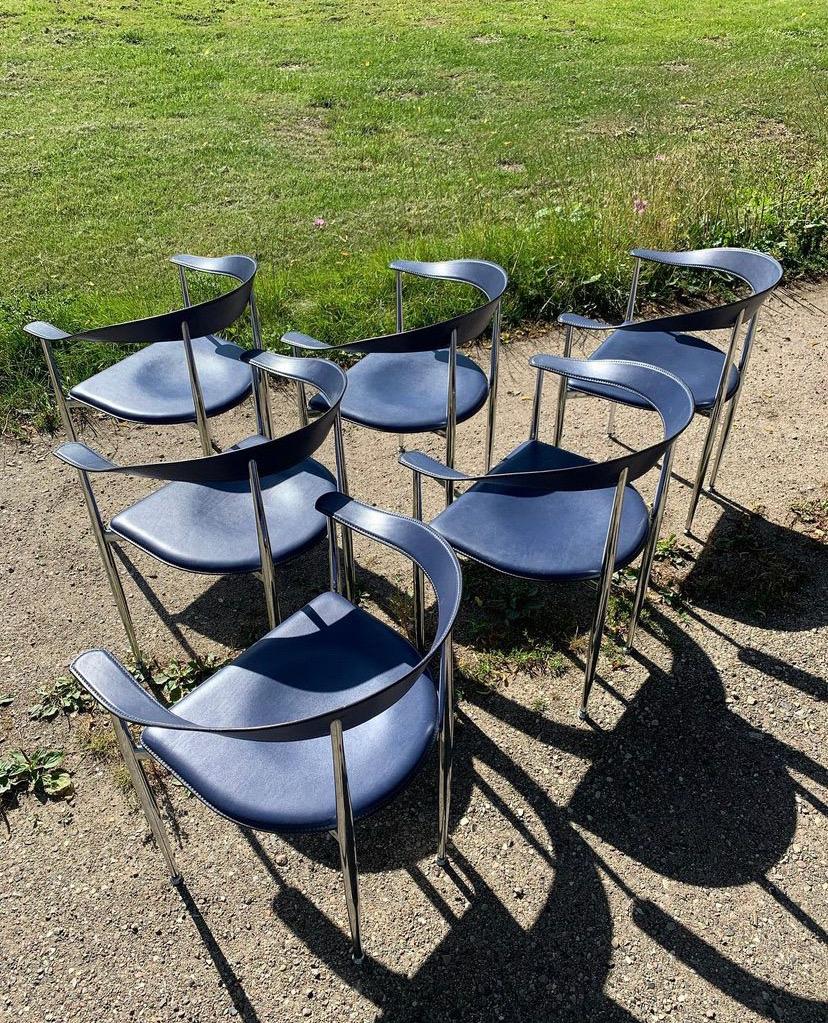 6 Italian Dining Chairs by Arper For Sale at 1stDibs