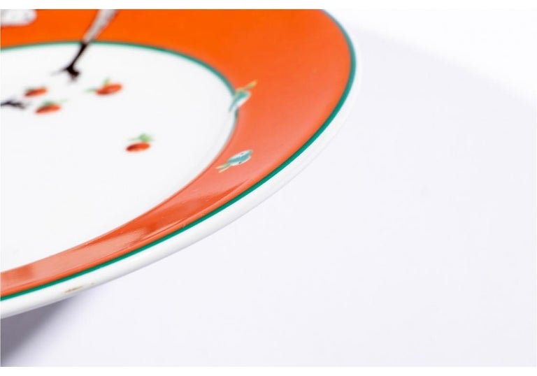 6 Le Cirque N.Y. Bernardaud Orange Bread and Butter Plates with Monkey ...