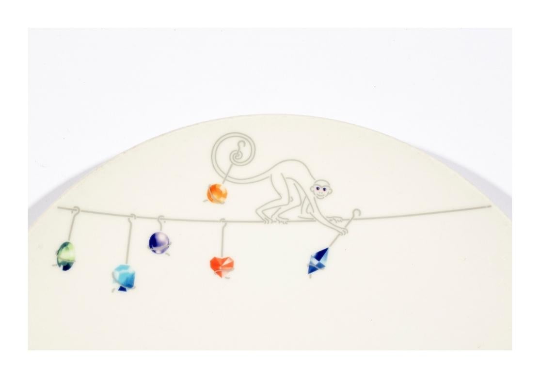 6 Le Cirque N.Y. Villeroy and Boch Dinner Plates Monkey with Gems For ...