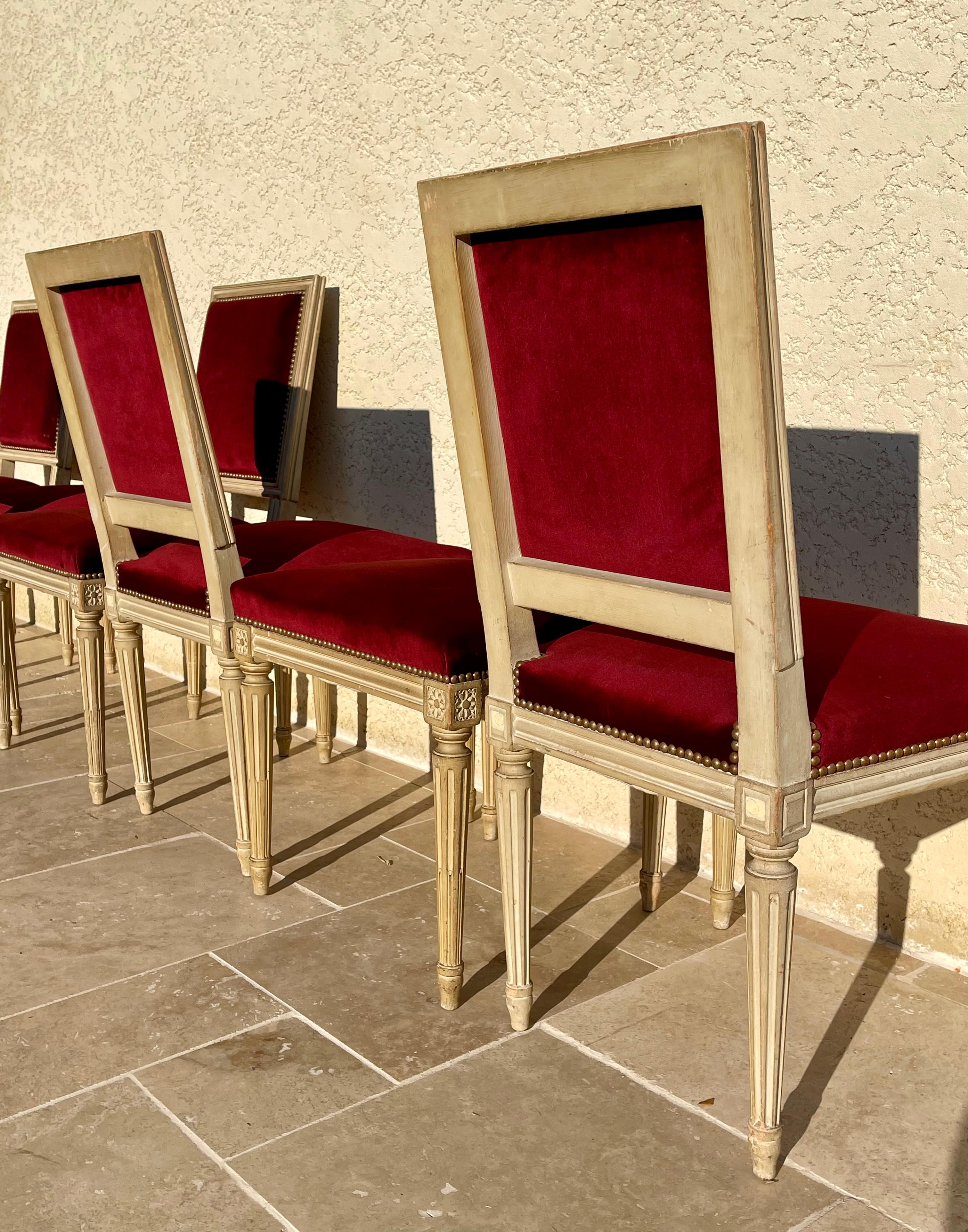 6 Louis XVI Chairs, 19th Century For Sale at 1stDibs