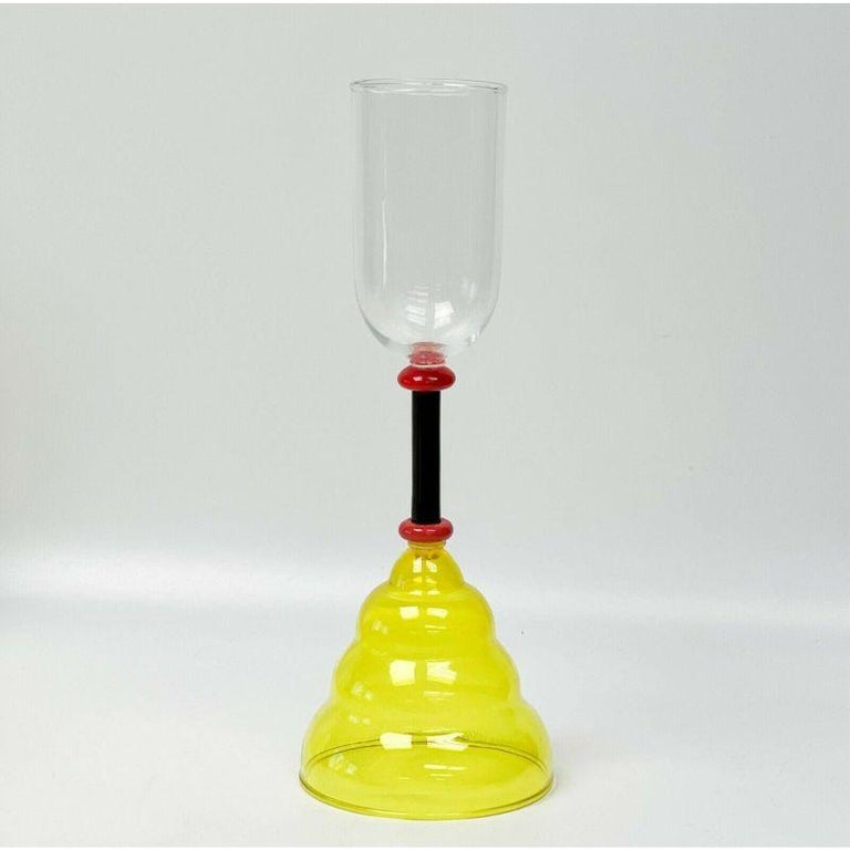 6 Marco Zanini for Memphis Milano Italian Hand Blown Murano Art Glasses ...
