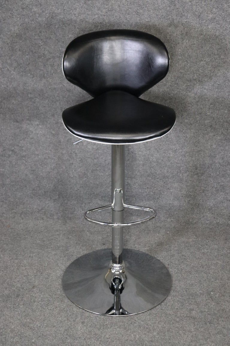 6 Mid-Century Modern Italian Style Chrome Adjustable Bar Stools For ...