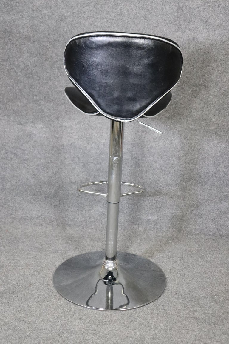 6 Mid-Century Modern Italian Style Chrome Adjustable Bar Stools For ...