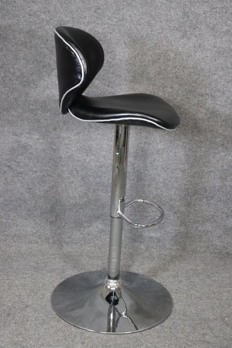 6 Mid-Century Modern Italian Style Chrome Adjustable Bar Stools For ...