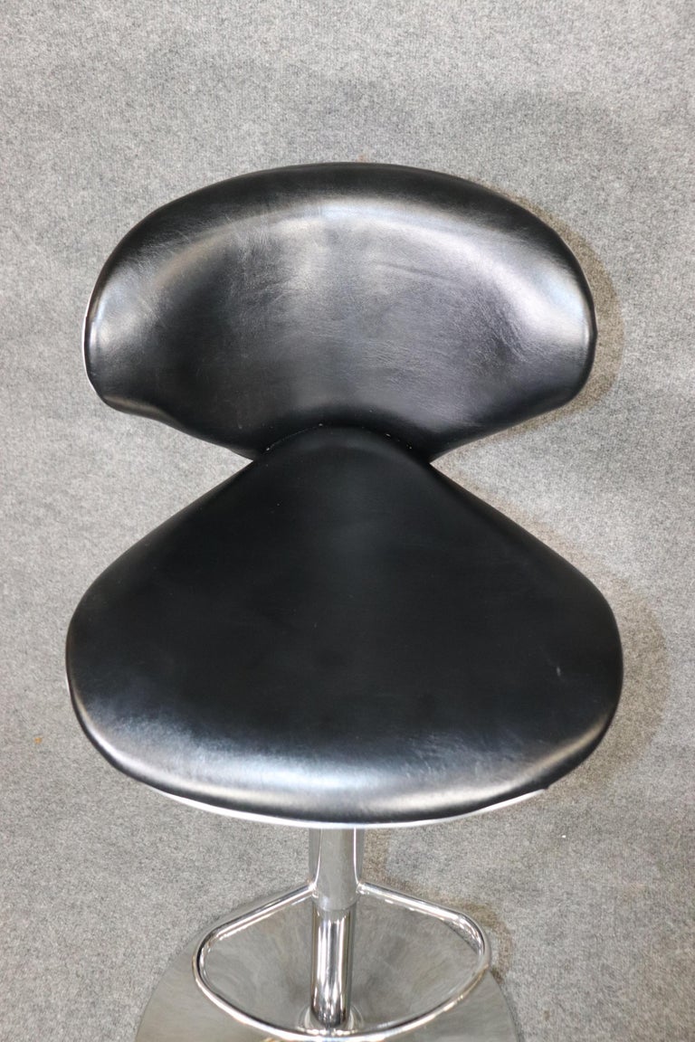 6 Mid-Century Modern Italian Style Chrome Adjustable Bar Stools For ...