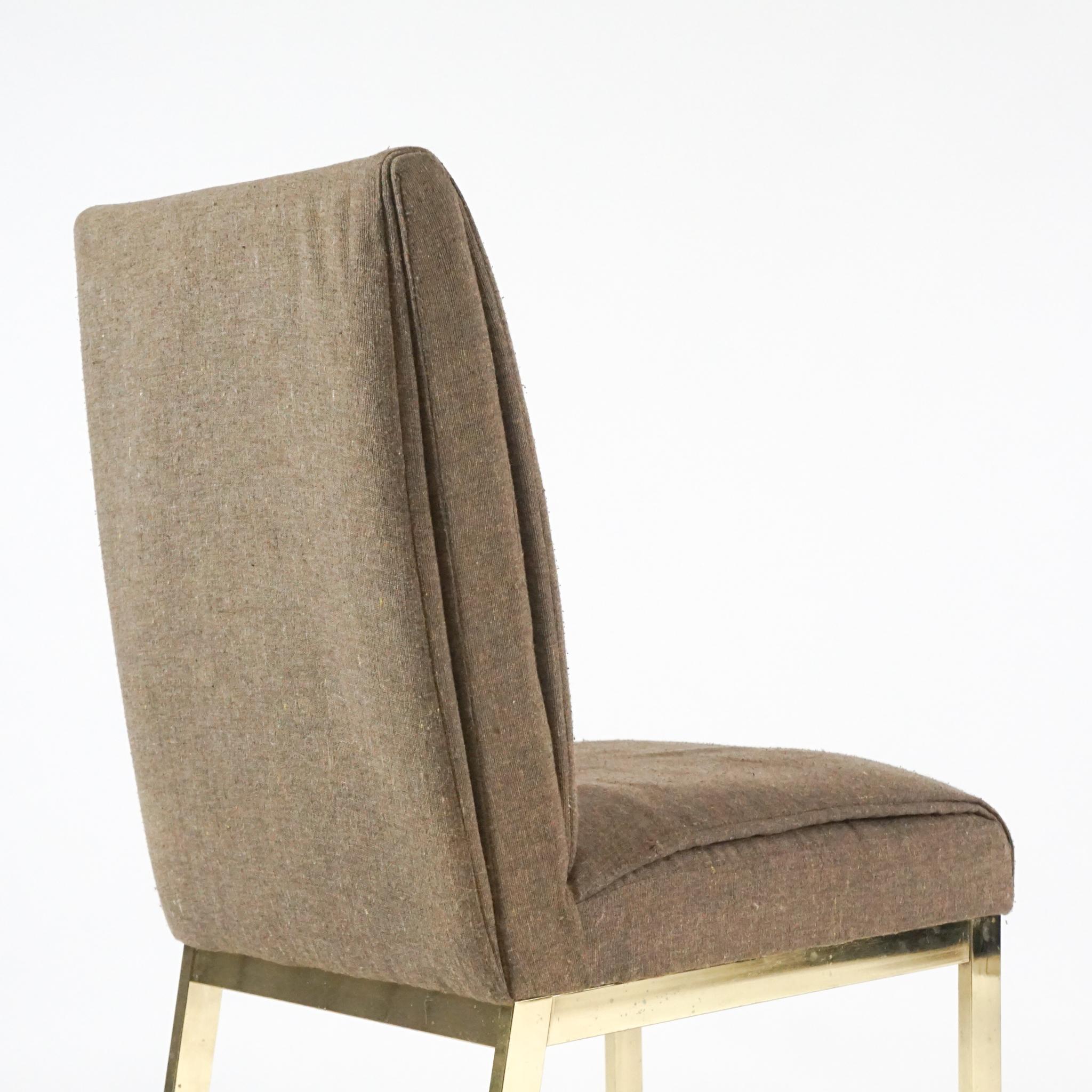 6 Milo Baughman Design Institute America Brass Tuxedo Parsons Chairs ...