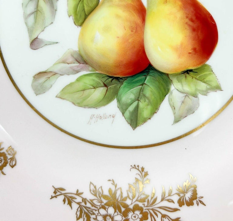 6 Minton Hand Painted Porcelain Dessert Plates Fruit Signed c. 1950 ...