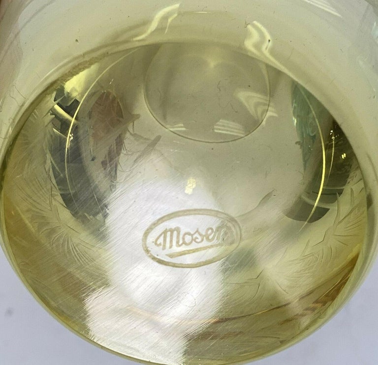 6 Moser Multi-Colored Art Glass Tumbler Goblets in Birds of the Wild ...