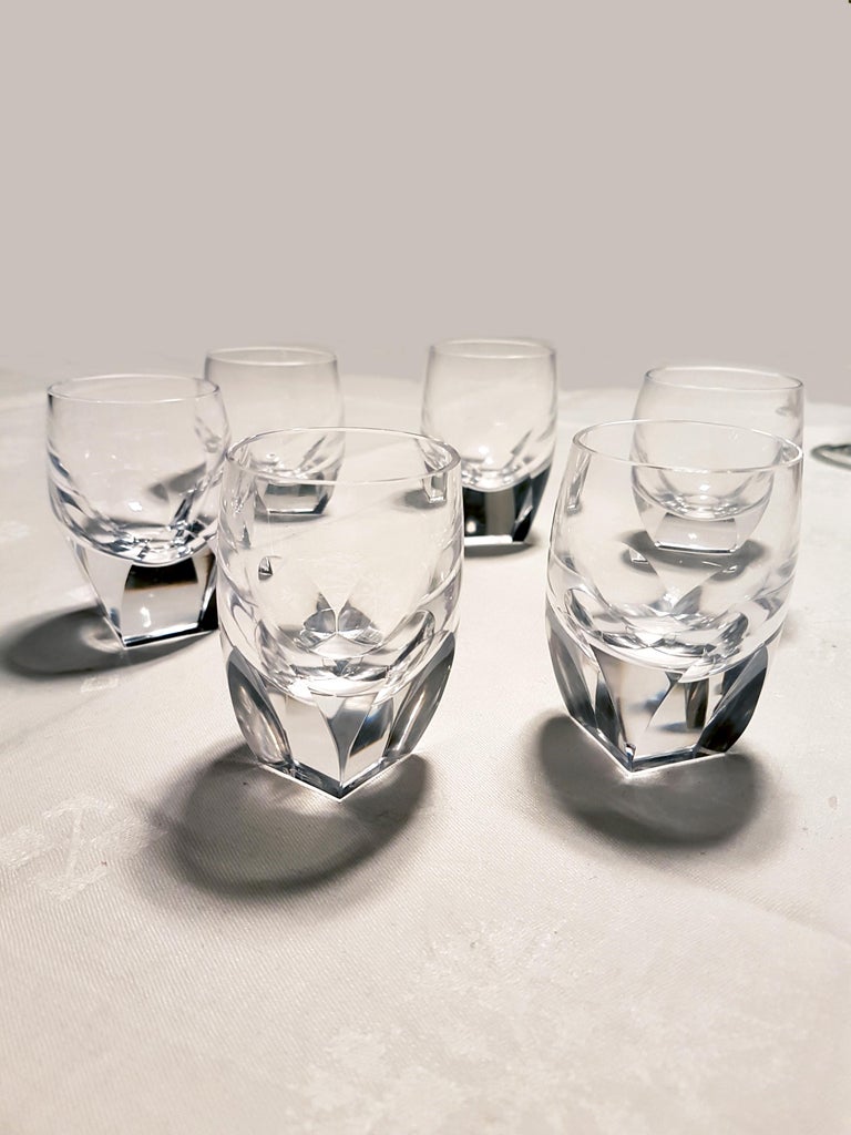 6 Moser Shot Glasses Art Nouveau Hand Blown, Lady Hamilton by Moser at ...