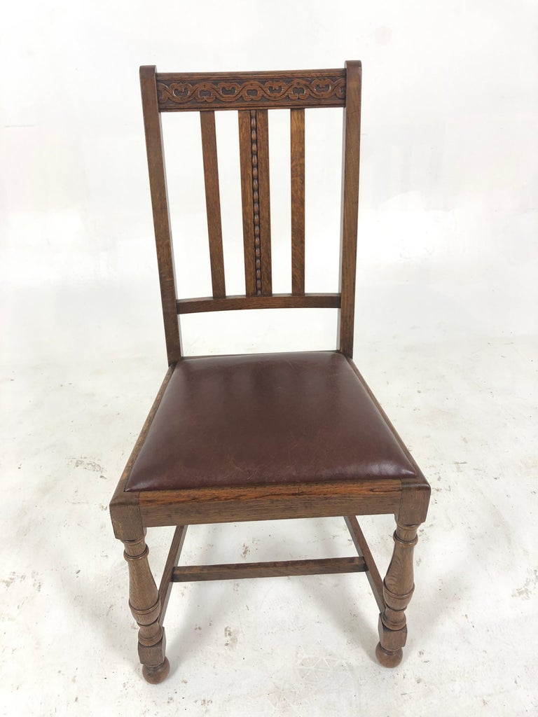 6 Oak High Backed Dining Chairs with Lift Out Seat, Scotland 1920, H721 ...