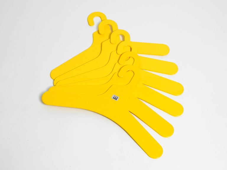 6 Original Unused 70s Yellow Plastic Hangers by Ingo Maurer for Design ...