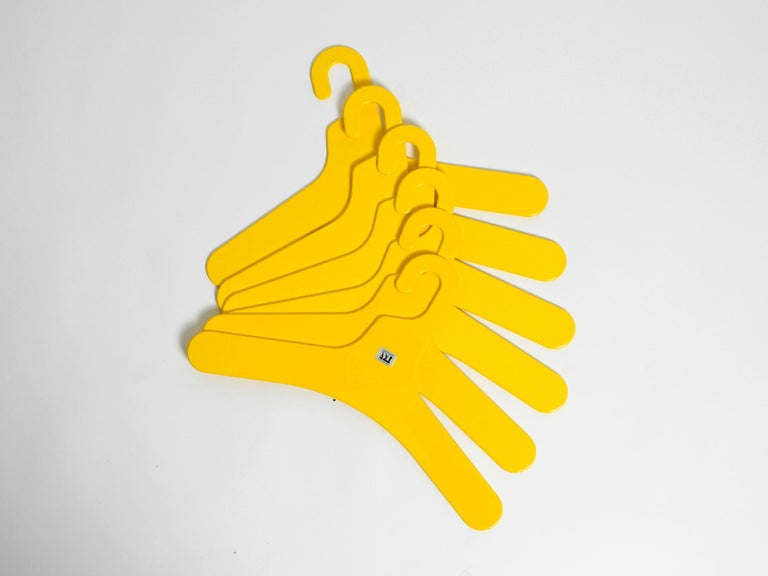 6 Original Unused 70s Yellow Plastic Hangers by Ingo Maurer for Design ...