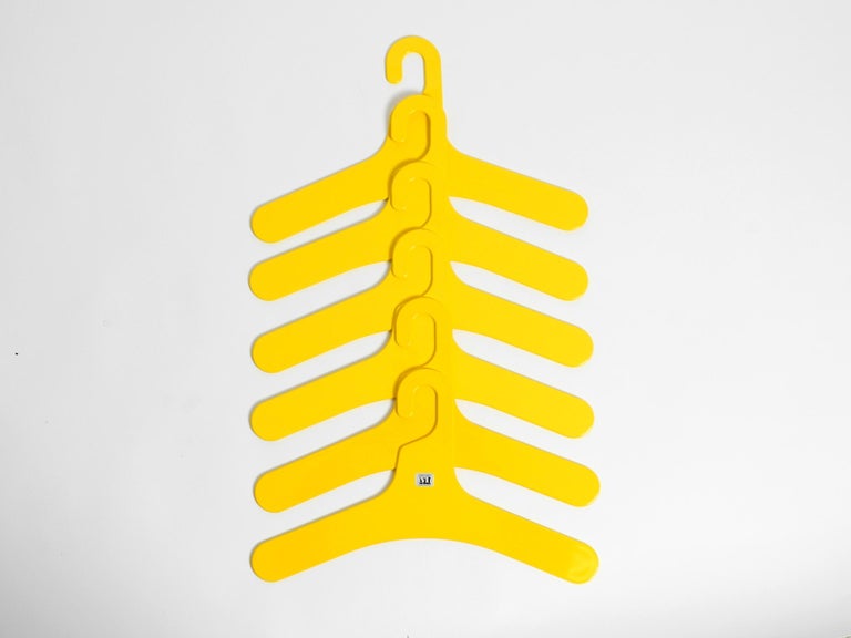 6 Original Unused 70s Yellow Plastic Hangers by Ingo Maurer for Design ...