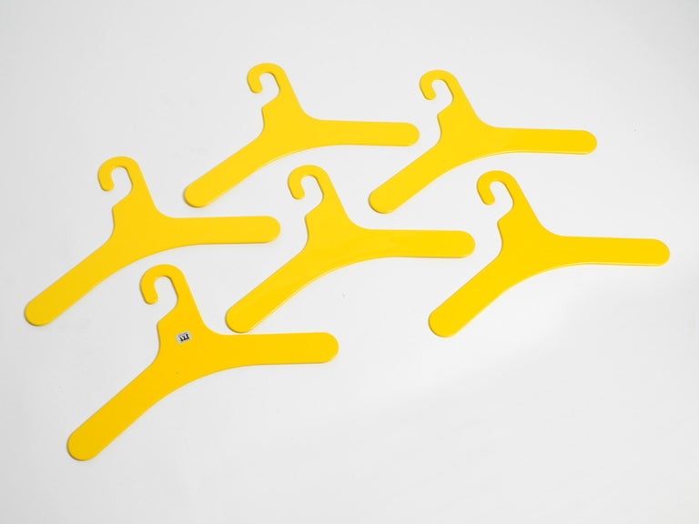 6 Original Unused 70s Yellow Plastic Hangers by Ingo Maurer for Design ...