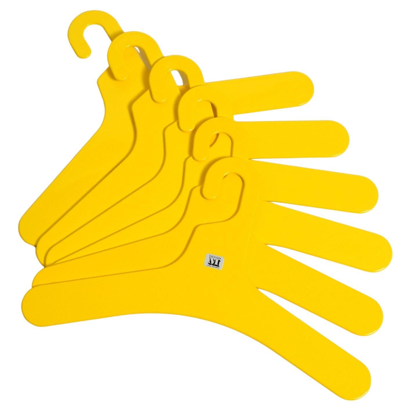 6 unused 1970s yellow and green plastic hangers by Ingo Maurer for ...