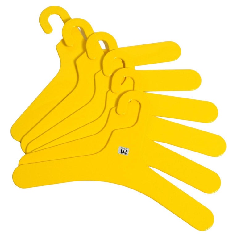 6 Original Unused 70s Yellow Plastic Hangers by Ingo Maurer for Design ...