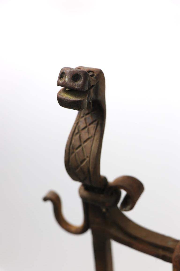 6-Piece Gothic Revival Fireplace Tool Set after Yellin at 1stDibs