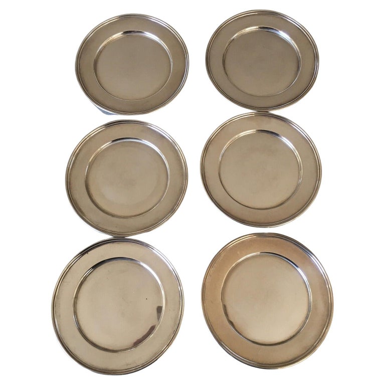 6 Pc Set M. Fred Hirsch Sterling Silver Serving Plate 1920s 16.2 Oz For ...