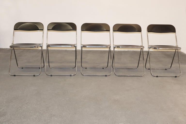 6-Piece Folding Set: Plia Chairs and Platone Table by Piretti for ...