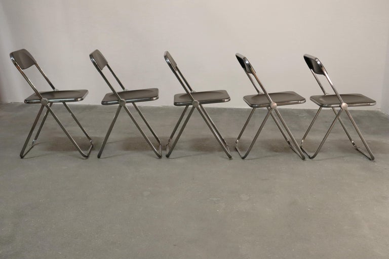 6-Piece Folding Set: Plia Chairs and Platone Table by Piretti for ...