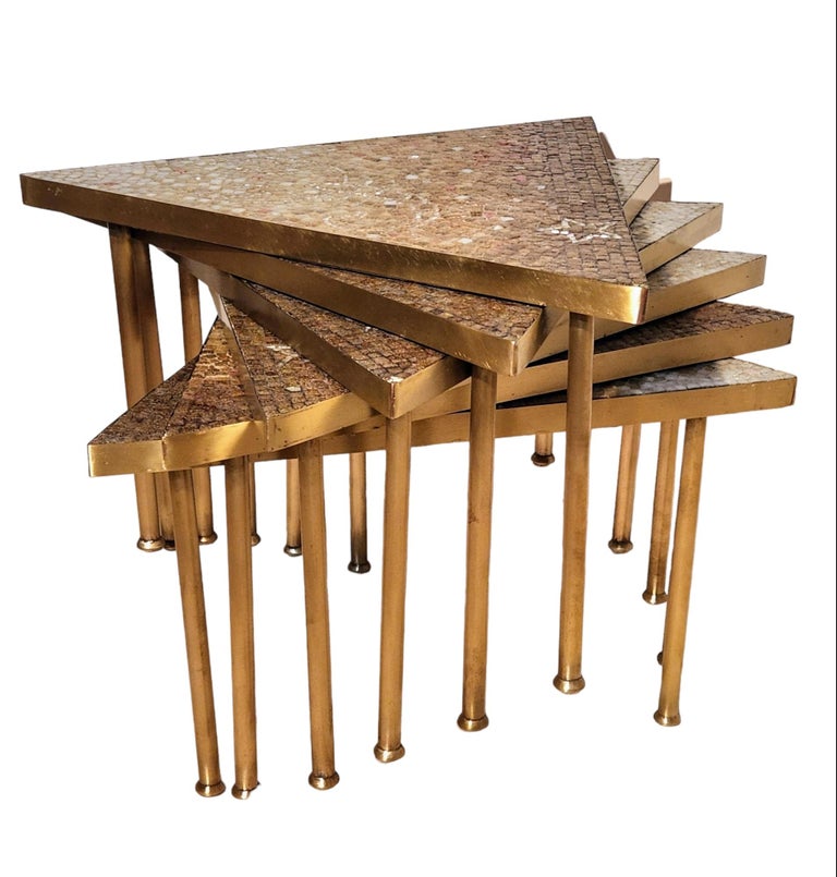 6 Piece Glass Mosaic Tile Coffee Table Genaro Alvarez Cosmic, Mexico ...