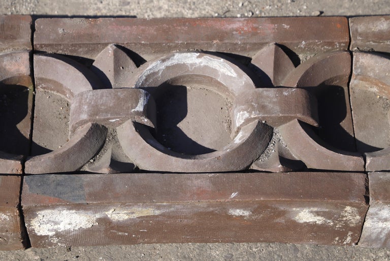 6 Piece-Set Greek Theda Chain Terra Cotta Stone Blocks For Sale at 1stDibs