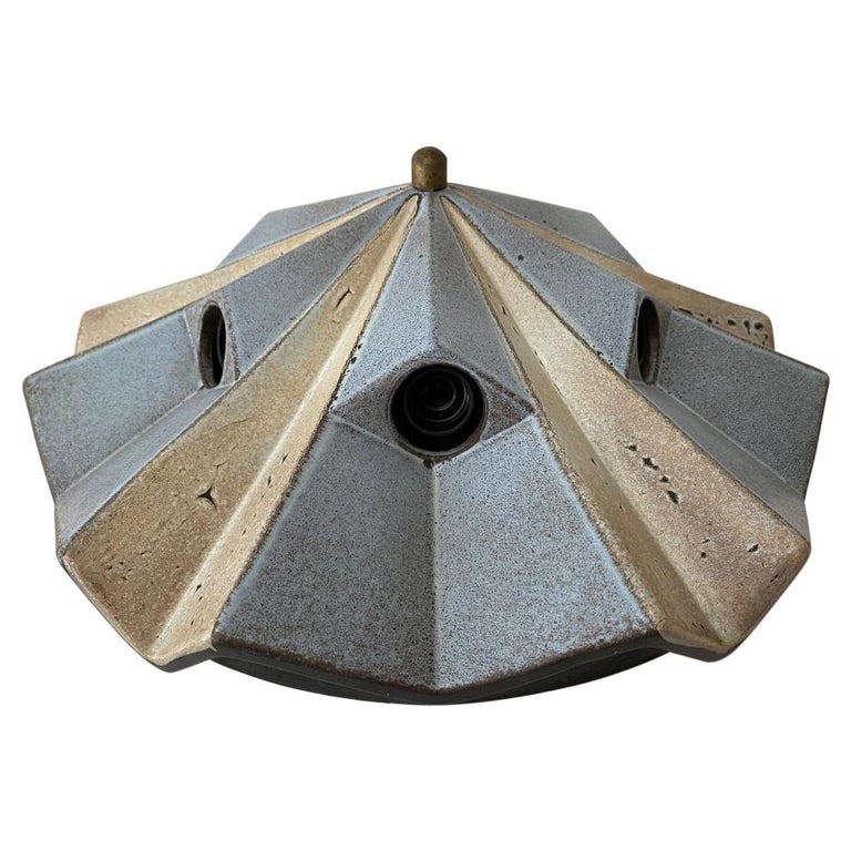 6 Socket Blue and White-Grey Ceramic Ceiling Lamp by Pan Leuchten ...