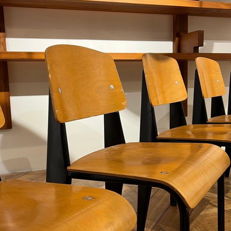 6 Standard Chairs by Jean Prouve 1950s For Sale at 1stDibs