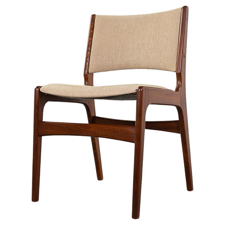 Pair danish modern Teak model 49 leather dining arm chairs by Erik Buch ...