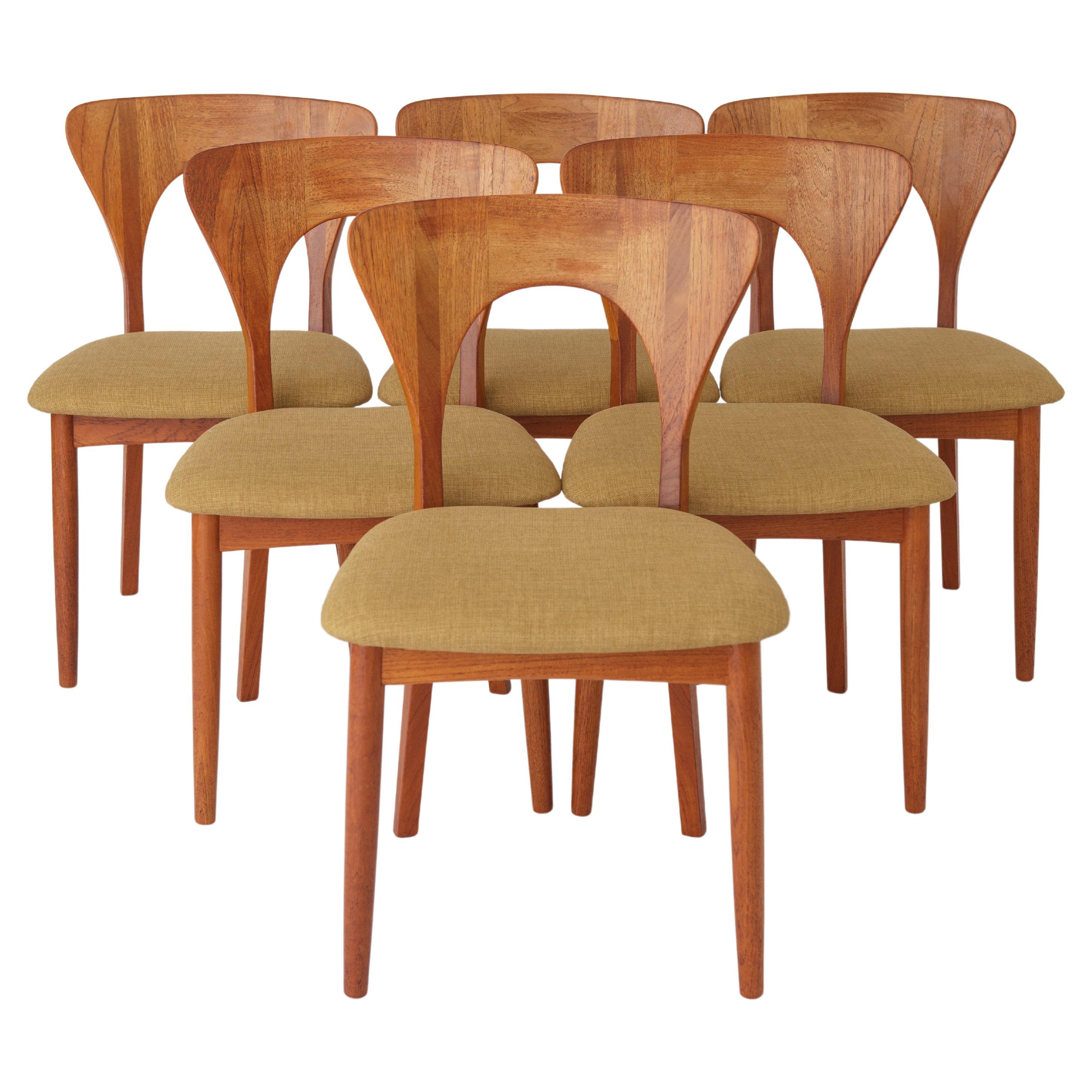 6 Vintage Chairs by Niels Koefoed, 1960s Danish Teak, model Peter For ...