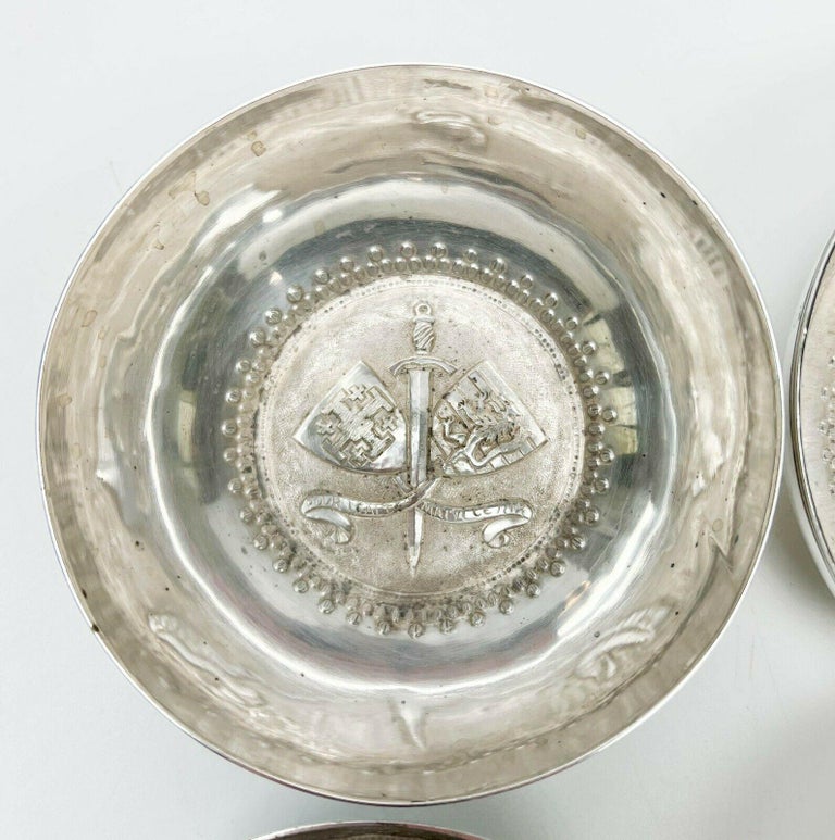 6 Vintage or Earlier Eastern 800 Solid Silver Repousse Bowls Medieval ...
