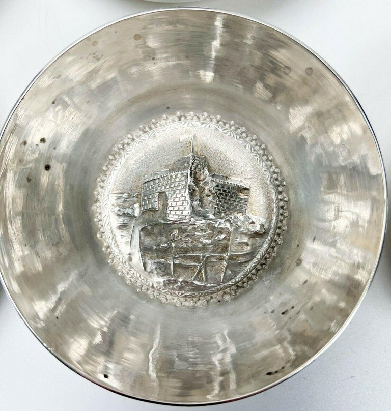 6 Vintage or Earlier Eastern 800 Solid Silver Repousse Bowls Medieval ...