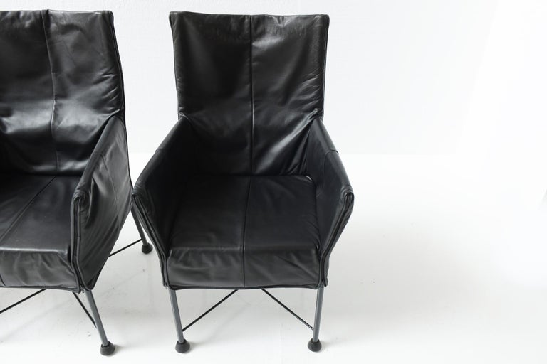 6 x Chaplin Vintage Leather Dining Chairs by Gerard van den Berg for ...