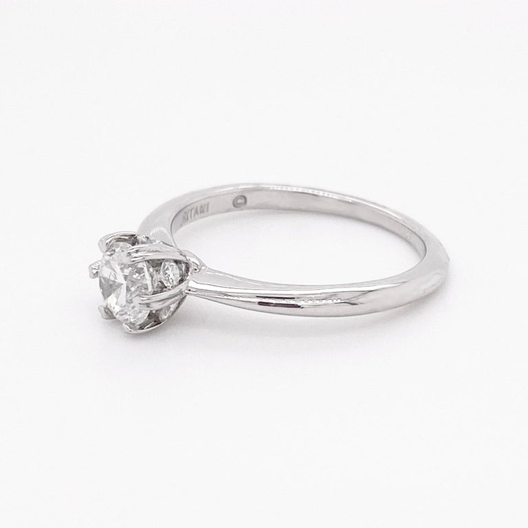 .60 Carat Round Diamond Platinum Solitaire Hidden Halo and Heart Prongs ...
