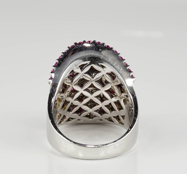 6.0 Carat G VVS Diamond 5.50 Carat Pink Sapphire Wide Ring For Sale at ...